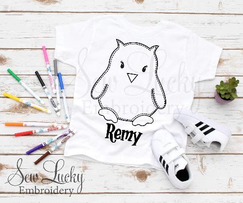 how to draw an owl t shirt