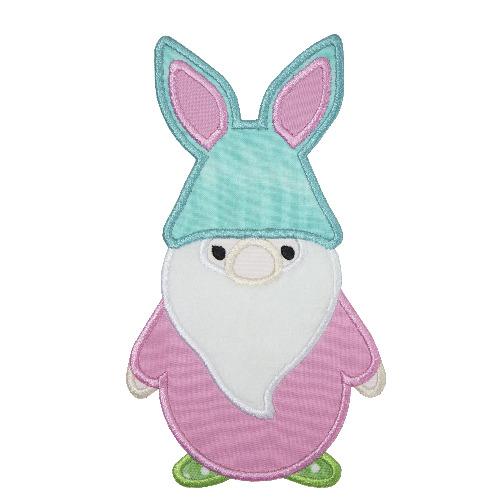 Easter Bunny Gnome Sew or Iron on Embroidered Patch | Sew Lucky Embroidery