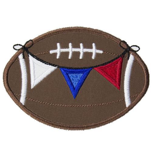 Football Banner Sew or Iron on Embroidered Patch | Sew Lucky Embroidery