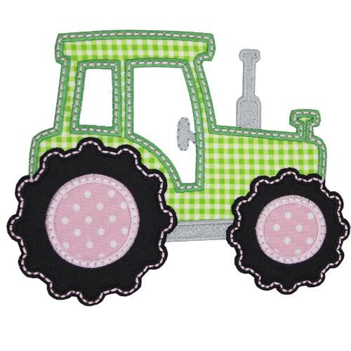 Girl Tractor Sew or Iron on Embroidered Patch | Sew Lucky Embroidery