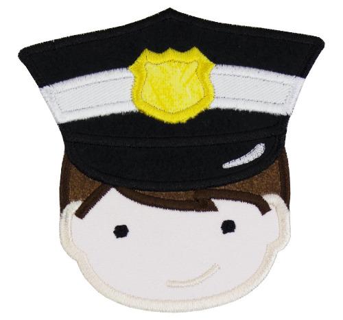 Policeman Sew or Iron on Embroidered Patch | Sew Lucky Embroidery