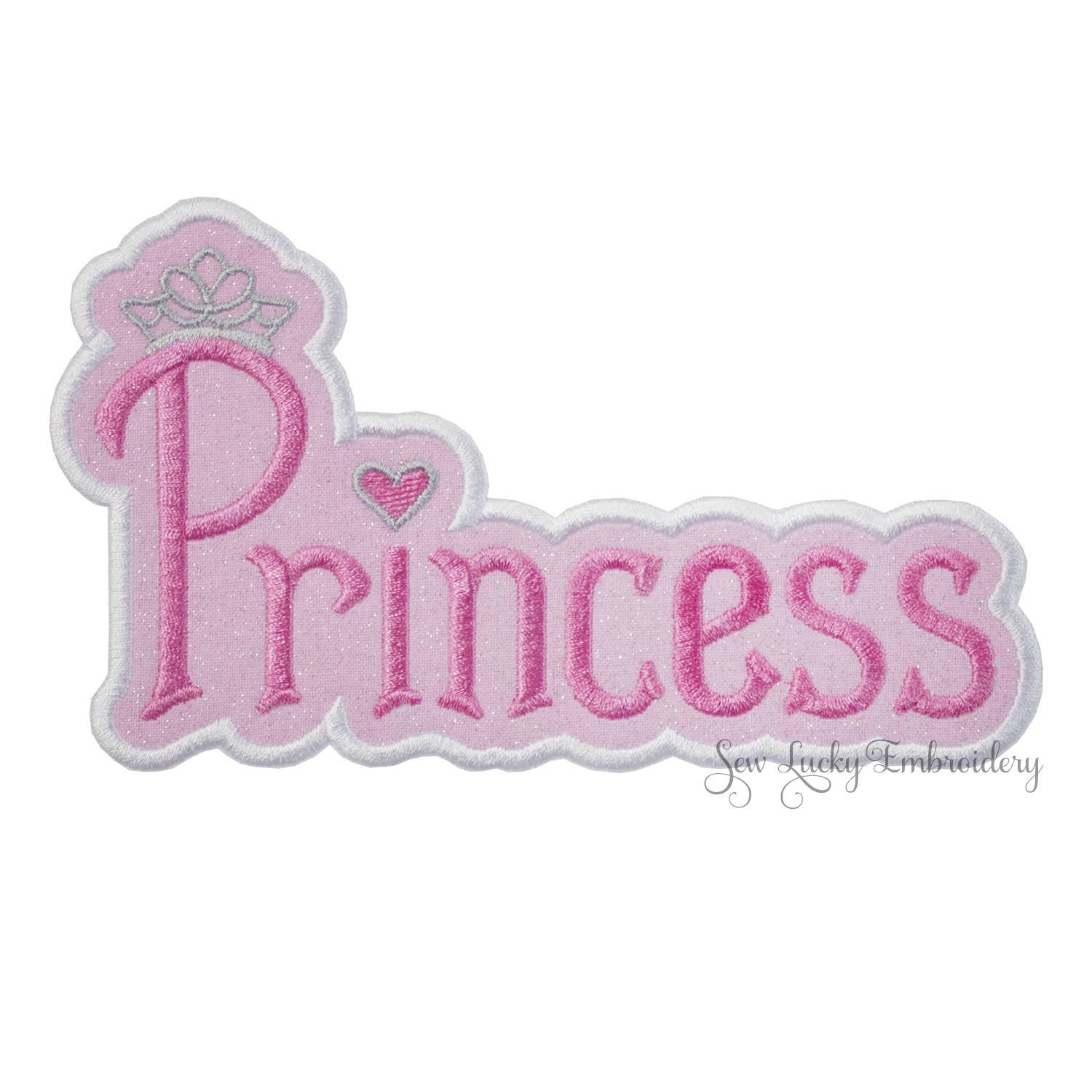 Princess Applique Sew or Iron on Embroidered Patch | Sew Lucky Embroidery