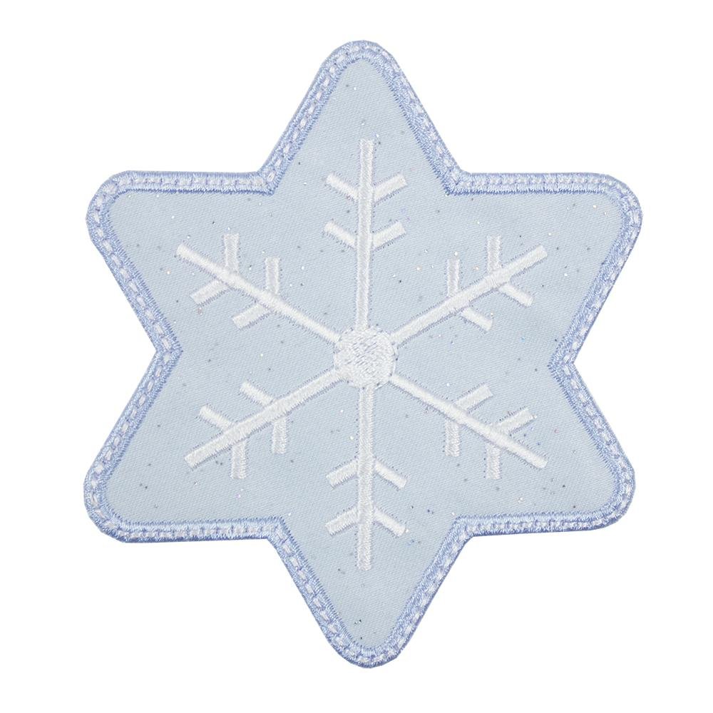 Snowflake Sew or Iron on Embroidered Patch | Sew Lucky Embroidery