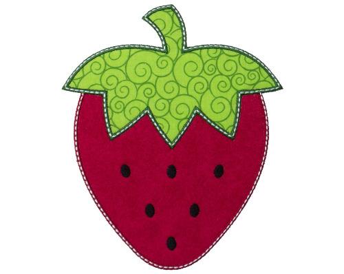 Strawberry Sew or Iron on Embroidered Patch | Sew Lucky Embroidery